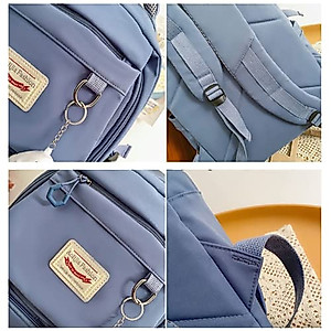 Kawaii Japanese Korean harajuku cute aesthetic backpack duck decoration teenage school gift for birthday Christmas (black)