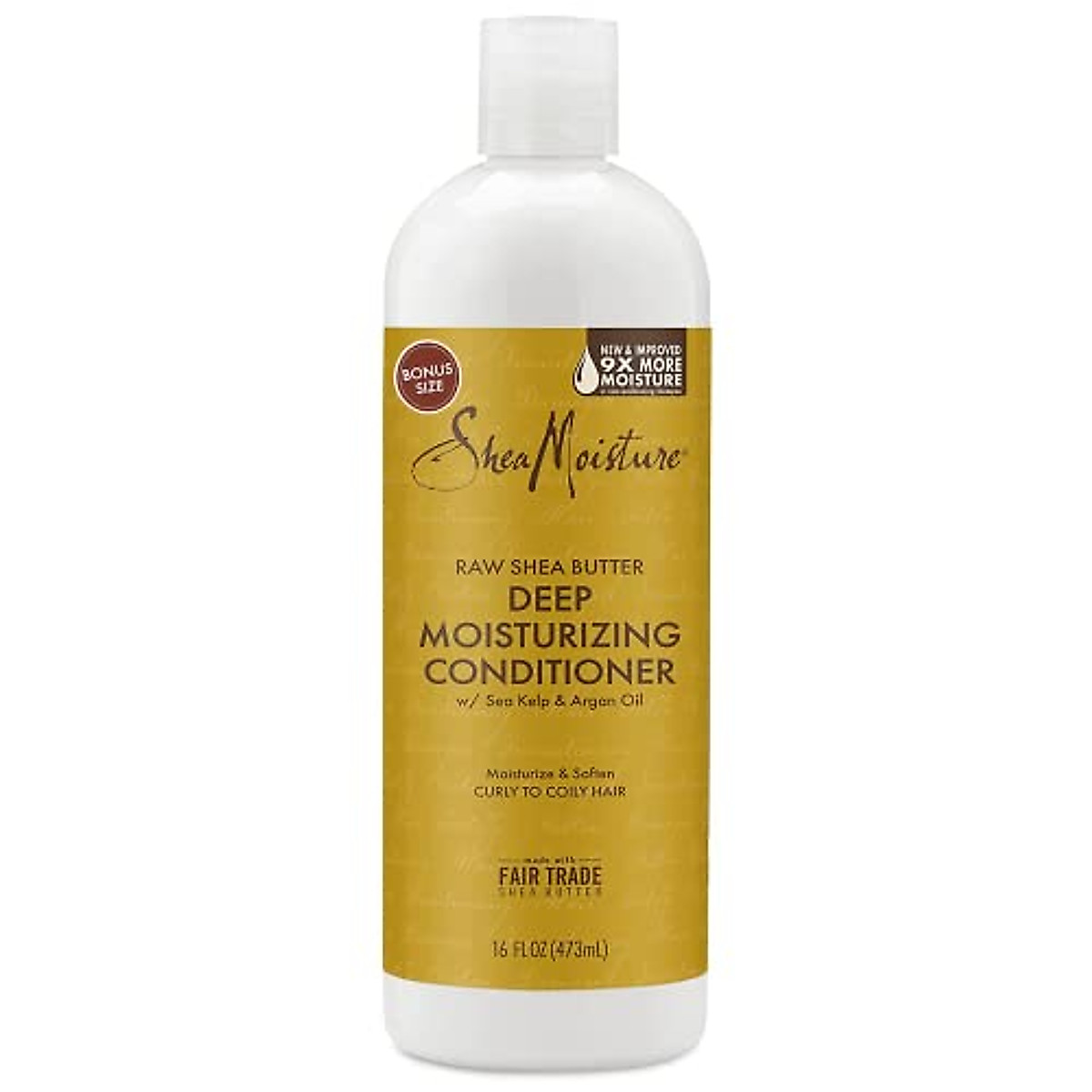 Shea Moisture Raw Shea Butter Conditioner, Deep Moisturizer with Sea Kelp & Argan Oil, Sulfate Free & Silicone Free, Curly Hair Products, Family Size, 16 Fl Oz