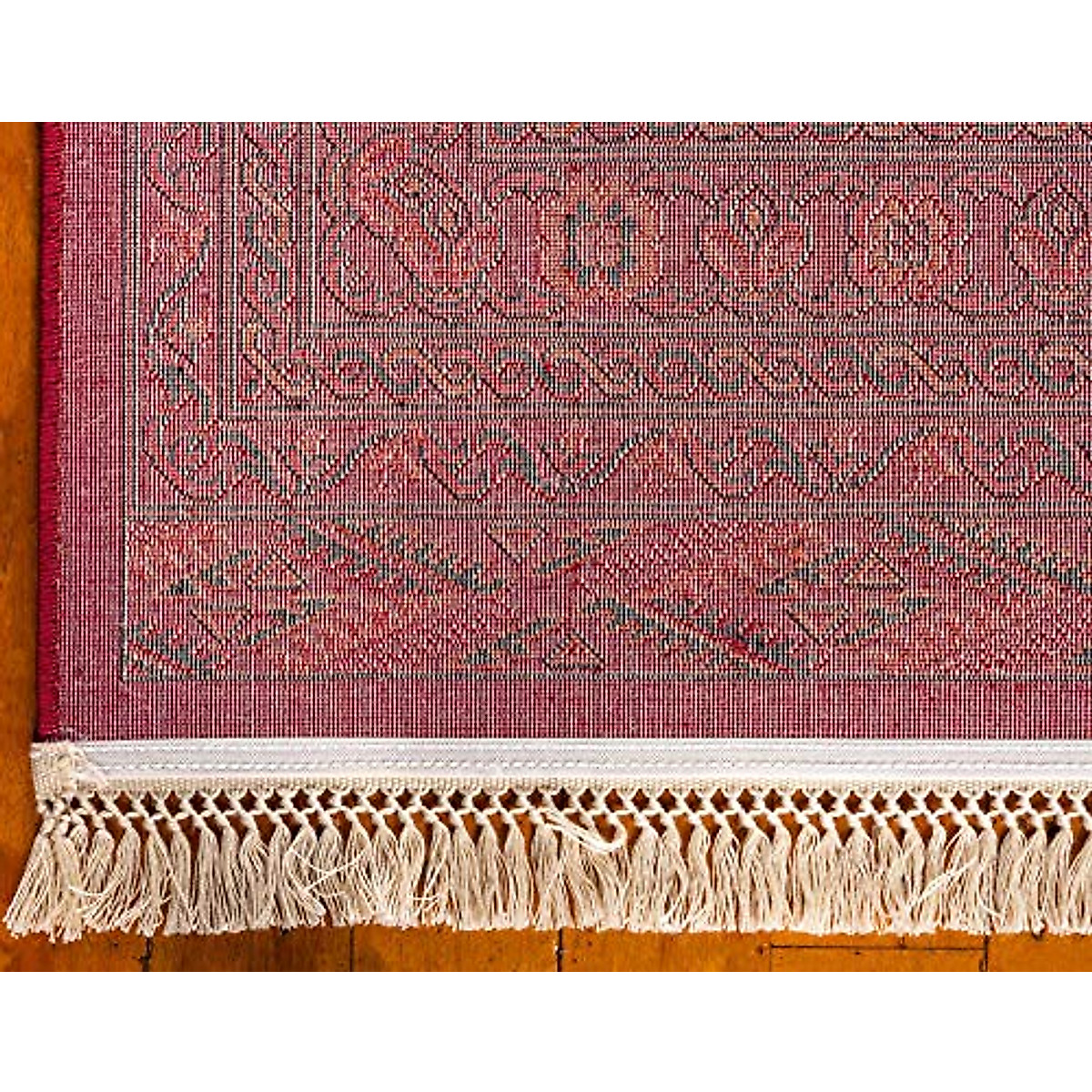 Unique Loom Tekke Collection Over-Dyed Saturated Traditional Torkaman Area Rug, 9 ft x 12 ft, Red/Black