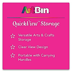 ArtBin 6962AB Quick View Deep Base Carrying Case with Removable Dividers and Tray, Portable Art & Craft Storage Box, 15", Clear