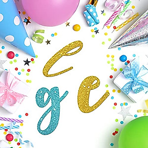 Halodete Farewell Good Luck Banner, Retirement Banner, Farewell, Going Away, Job Change, Adventure Awaits Celebration Party Garland Bunting Decorations - Gold Blue Glitter