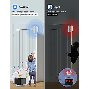 CPVAN Home Alarm System, Door Alarm System with Phone APP Alert, Door Window Sensor, Remote, Alarm Siren for Kids Elders Safety, Fit House Apartment, Compatible with Alexa, 2.4G/5G Wi-Fi 8PCS Kit