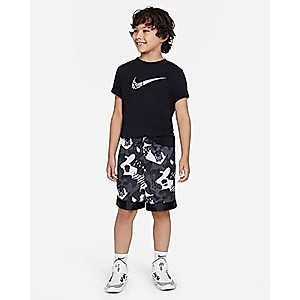 Nike Big Boys' Dri-FIT Elite Basketball Shorts (Large, Black/Black/White)