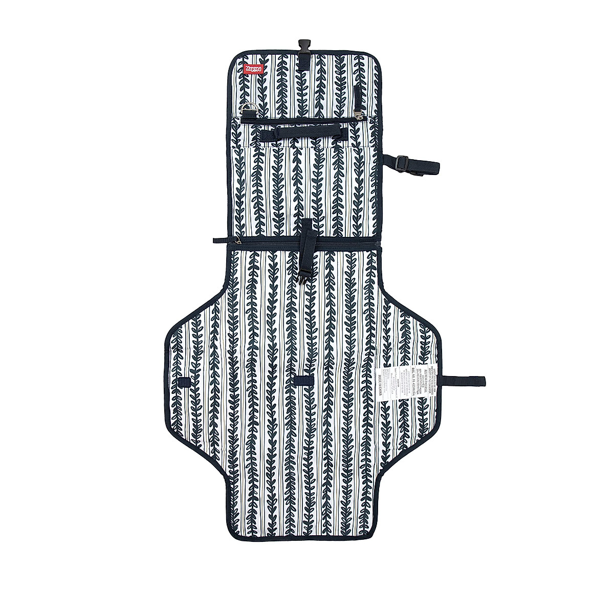 Nuby Portable Baby Changing Pad Station, Quick Wipe Clean Changing Mat with Built-in Pillow, Stripes Print