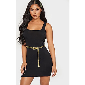 BAOKELAN Chain Belt for Women Chunky Waist Chain Belts for Dresses Gold 110CM