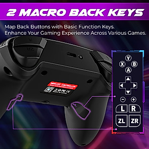 megacom Pro Controller - Wireless Gamepad for Switch, PC (Windows & Steam), Steam Deck – Bluetooth Gaming Controller with 2 Remap Keys, Rechargeable Battery, RGB Breathing Light, Adjustable Vibration