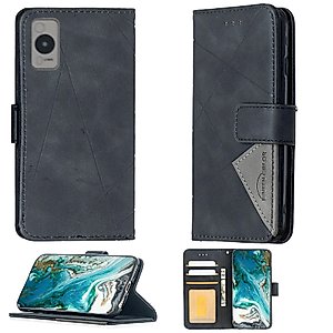jioeuinly SOHO Style SS5724G Case Compatible with SOHO Style SS5724G Phone Case Cover Flip Stand Cover Stitching Style Wallet Case BF05 Black