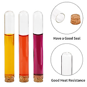 DEPEPE 30pcs 13ml Glass Test Tubes with Cork Stoppers, 15×100mm Small Clear Glass Test Tubes for Scientific Experiments, Plant Propagation and Holiday Gifts