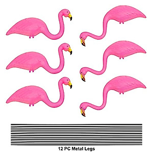 GiftExpress Set of 6, Small Pink Flamingo Yard Ornament/Mini Lawn Flamingo Ornaments/Pink Flamingo Garden Yard Decor