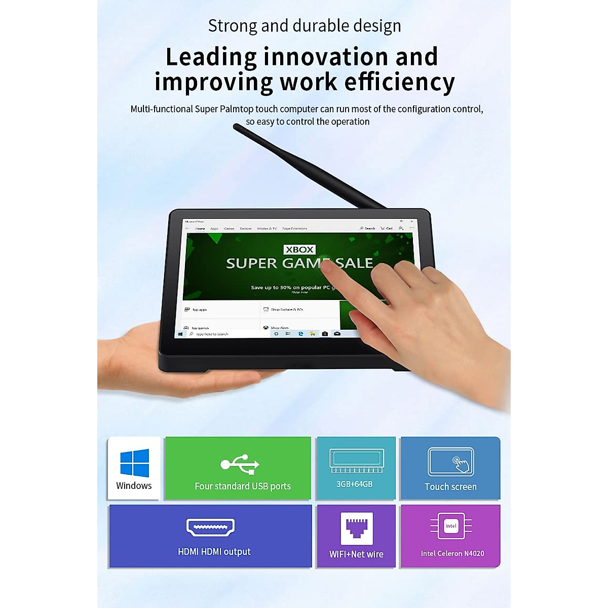 PIPO X9S Mini PC IntelCeleron N4020 9.0 inch 1920 * 1200 Win10 Tablet PC 3G 64GBT RJ45 PIPO X9S