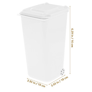 SHINEOFI Mini Trash Can with Lid Desktop Garbage Can Cute Waste Bin Garbage Storage Container Pen Holder for Home Office Table Small Organizer White