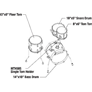 Tama Club-Jam Flyer LJK44S 4-piece Shell Pack with Snare Drum - Aqua Blue