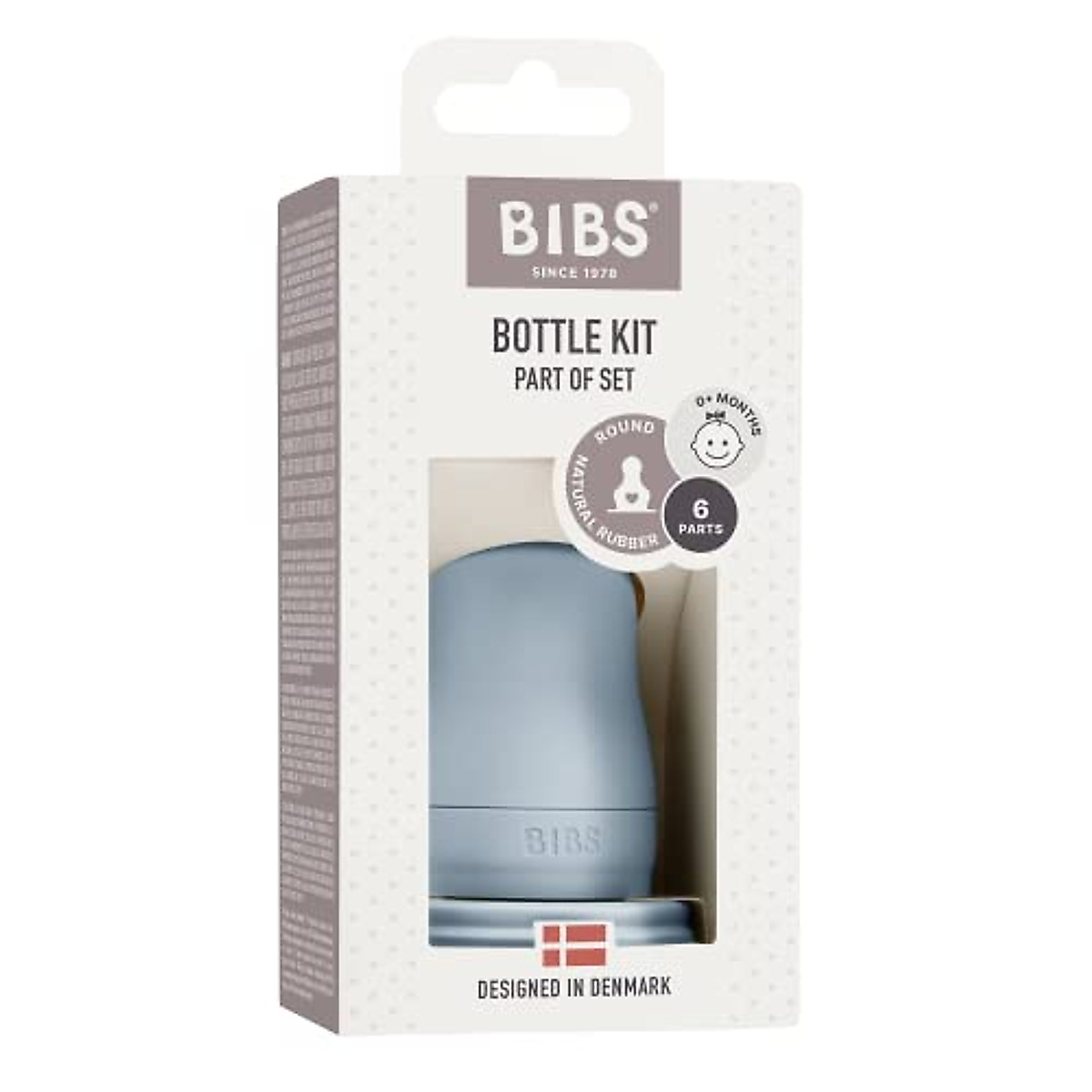 BIBS Bottle Kit - Part of Set. Mix and Match with BIBS Glass Bottles in Different Sizes, Bottle Kit Color - Part of Set, Baby Blue