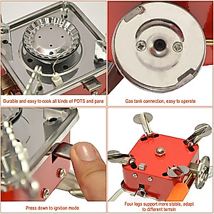 Portable Camping Gas Stove, Ultralight Backpacking Stove Folding Outdoor Camping Stove with Carry Case for Hiking, Camping, Outdoor Cooking, Picnic, BBQ