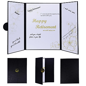 Large Retirement Card, Happy Retirement Guest Book Alternative, Black Gold Retirement Party Decorations, Jumbo Retirement Greeting Card Retirement Gifts for Men Women, Retirement Signature Board