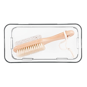 InterDesign Clarity Bathroom Interlocking Divided Drawer Organizer for Cosmetics, Beauty Products, Hair Accessories, Clear, X-Large, 12-inch x 4-inch x 3-inch