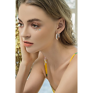 Sterling Silver High Polished Half Round-Tube Click-Top Light Hoop Earrings, 5x30mm