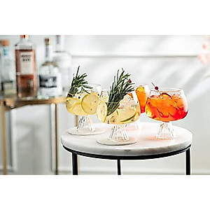GLASSIQUE CADEAU Venice Goblet Cocktail Glasses for Gin Tonic, Aperol Spritz,Sangria | Modern Glassware Collection | Set of 4 | 17 oz Light Borosilicate Glass Balloons for Home Bar Drinks