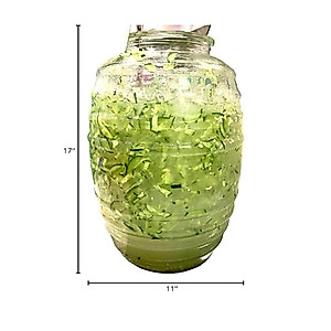 Made In Mexico Vitrolero Aguas Frescas Tapadera Water Jug Juice Beverage Container With Lid & 16oz Ladle Combo, 5-Gallon 20L - Clear, Party Fiesta Catering - BPA Free Food Grade Plastic