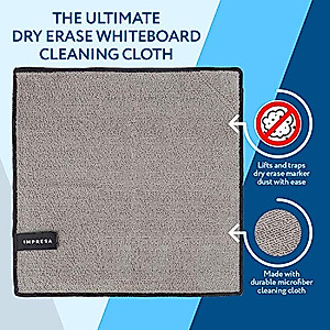 4 Pack Magnetic Cleaning Cloth Dry Erasers For White Boards - Extra Strong Magnet - Compatible with all Whiteboards - Ideal For Classroom, Home and Office Use - Reusable and Washable - 10'' X 10''