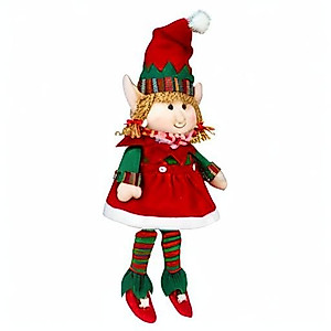 Elf Plush Christmas Stuffed Dolls, Set of 2 - 12" Boy and Girl Elves Holiday Cute Plush Shelf Toys - Fun Kids Buddy Figurine Decorations, Christmas Winter Holiday Party Festive Decor and Gift Exchange
