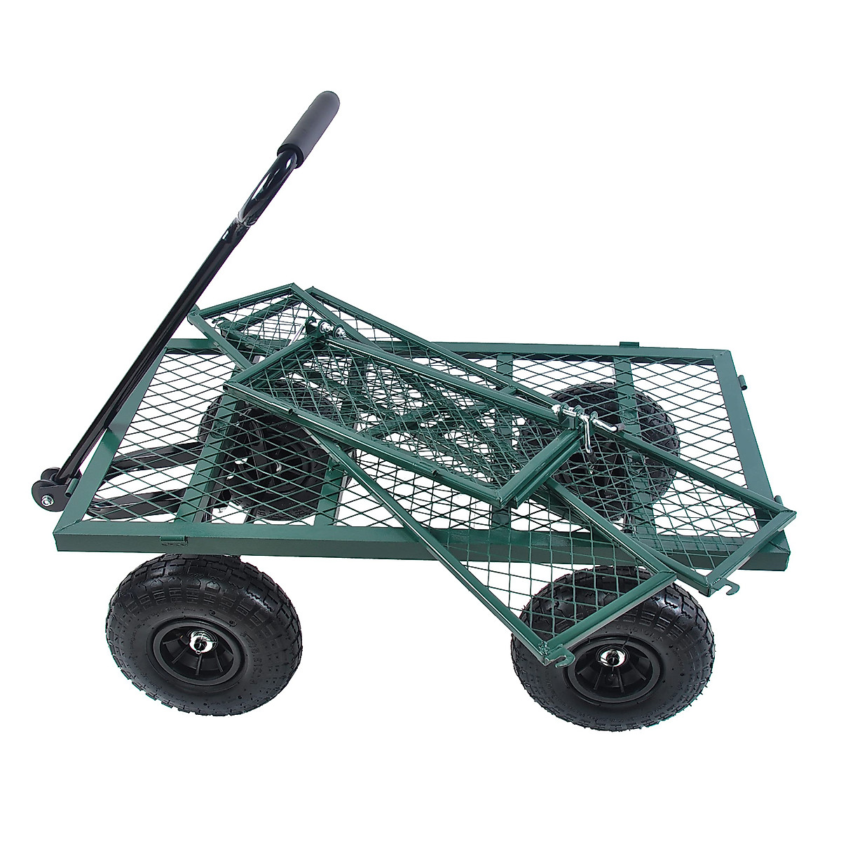 HJRTFLXC Garden Dump Cart - Large Capacity, Removable, Sturdy, Green, Outdoor Use