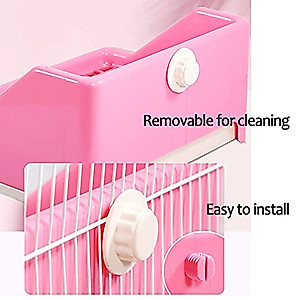 kathson Rabbit Litter Box with Drawer, Small Animal Litter Pet Toilet Potty Trainer Corner Bunny Litter Bedding Box Plastic Pet Pan for Hamster/Guinea Pig/Ferret/Galesaur/Chinchilla (Blue)