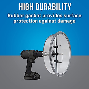 Jonard Tools AHC-10, Professional Grade Round Hole Saw Cutter, Includes Dust Shield and Case, Cuts Plywood Plasterboard Sheetrock Acrylic Up to 1 1/16” Thick, Adjustable Hole Size 2.2” to 10”, Silver