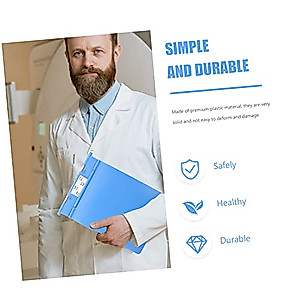 MAGICLULU 3pcs Case Folder Pencils Plastic Folder A4 Binder Folder Organizer for Desk Hanging File Organizer File Folder Labels Clip Boards Exam Paper Base Nursing Clipboard Blue