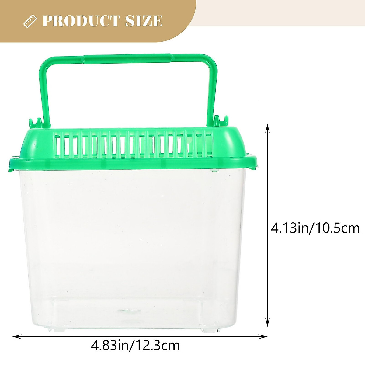 Clear Case 1pc Reptile Feeding Terrarium Pet Portable Small Reptile Cage Fish Tank Handheld Small Pet Box Transparent Tortoise Tank Breeding Case(Random Color) Containers with Lids