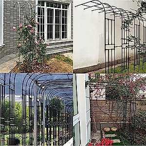 Rose Arch Half Arch,Weatherproof Garden Arch Arbors Garden Gazebo,Pergola Climbing Aid Trellis Archway for Climbing Plants,Half Rose Arch for Indoor/Outdoor/Garden Lawn/Wedding,Black,240 * 240cm