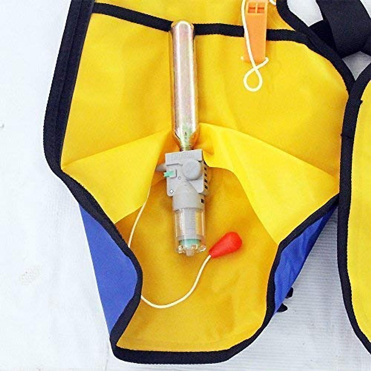 Top Safety Adult Life Jacket with Whistle - Manual Version Inflatable Lifejacket Life Vest Preserver PFD for Boating Fishing Sailing Kayaking Surfing Paddling Swimming - Adjustable Life Saving Vest