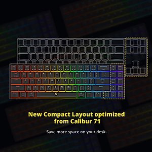 DREVO Calibur V2 TE RGB 60% Wired Mechanical Gaming Keyboard, 71-Key Small Compact, Work for PC/Mac, Detachable USB Type-C, Outemu Brown Switch, Black