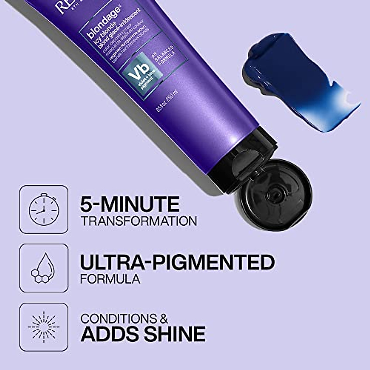 Redken Blondage Icy Color Depositing Mask | Instant Customized Temporary Color | Color Tint Hair Treatment| For Blonde Hair | 8.5 Fl Oz