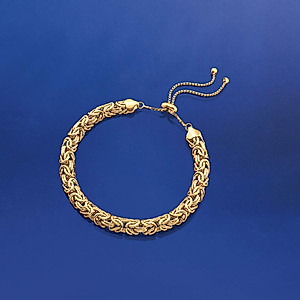 Ross-Simons 18kt Gold Over Sterling Silver Byzantine Bolo Bracelet
