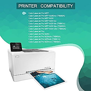 GREENBOX Compatible Toner Cartridge Replacement for HP 202X 202A CF500X CF501X CF502X CF503X for HP Color Laserjet Pro MFP M281fdw M281dw M281cdw M280nw M281fdn M281m 254dwm 254dnm 254m 254nw(4 Packs)