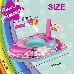Inflatable Pool Floats Kids-Girls Pool Toys for Toddlers Ages 3-8, Kids Floats for Swimming Pool, Pink Princess Pool Floaties for Summer Water Toys