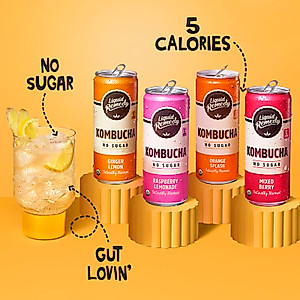 Remedy Kombucha Tea Organic Drink - Sugar Free, Keto, Vegan & Gluten Free - Sparkling Live Cultured, Long-Age Brewed Beverage - 4 Flavor Variety Pack - 8.5 Fl Oz Can, 24-Pack