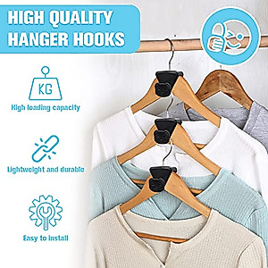 ZOCONE 25PCS Clothes Hangers, Space Saving Hangers for Clothes, Heavy Duty Hanger Connector Hooks Cascading Organizers to Expand Closet Space, with Storage Bag(Black)