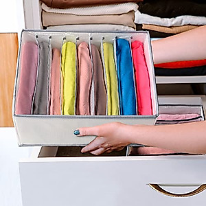 Tepnology Brands Clothes Organizer Set - Foldable Closet Storage Box for Shirts, Jeans, Socks, Sweaters - Waterproof PVC Nylon Organization Containers with 6 & 9 Grids, Handles & PP Board - Set of 2