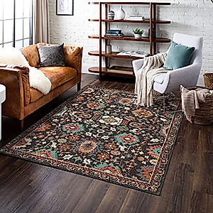 Mohawk Home Norwood Charcoal Grey 6' x 9' Whimsy Area Rug Perfect for Living Room, Dining Room, Office