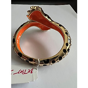 Betsey Johnson Gold Tone True Leopard Claw Hinge Bangle Bracelet Valentine Great Gift Christmas Gift Idea Mother's Day Valentine's Day Present XMAS Easter