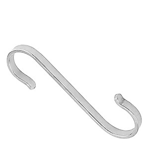 MroMax 304 Stainless Steel S Hooks,77mm/3.03" Silver S Shaped Hook Hangers for Kitchen Bathroom Bedroom Storage Room Office Outdoor Multiple Uses,with Bayonet 4Pcs