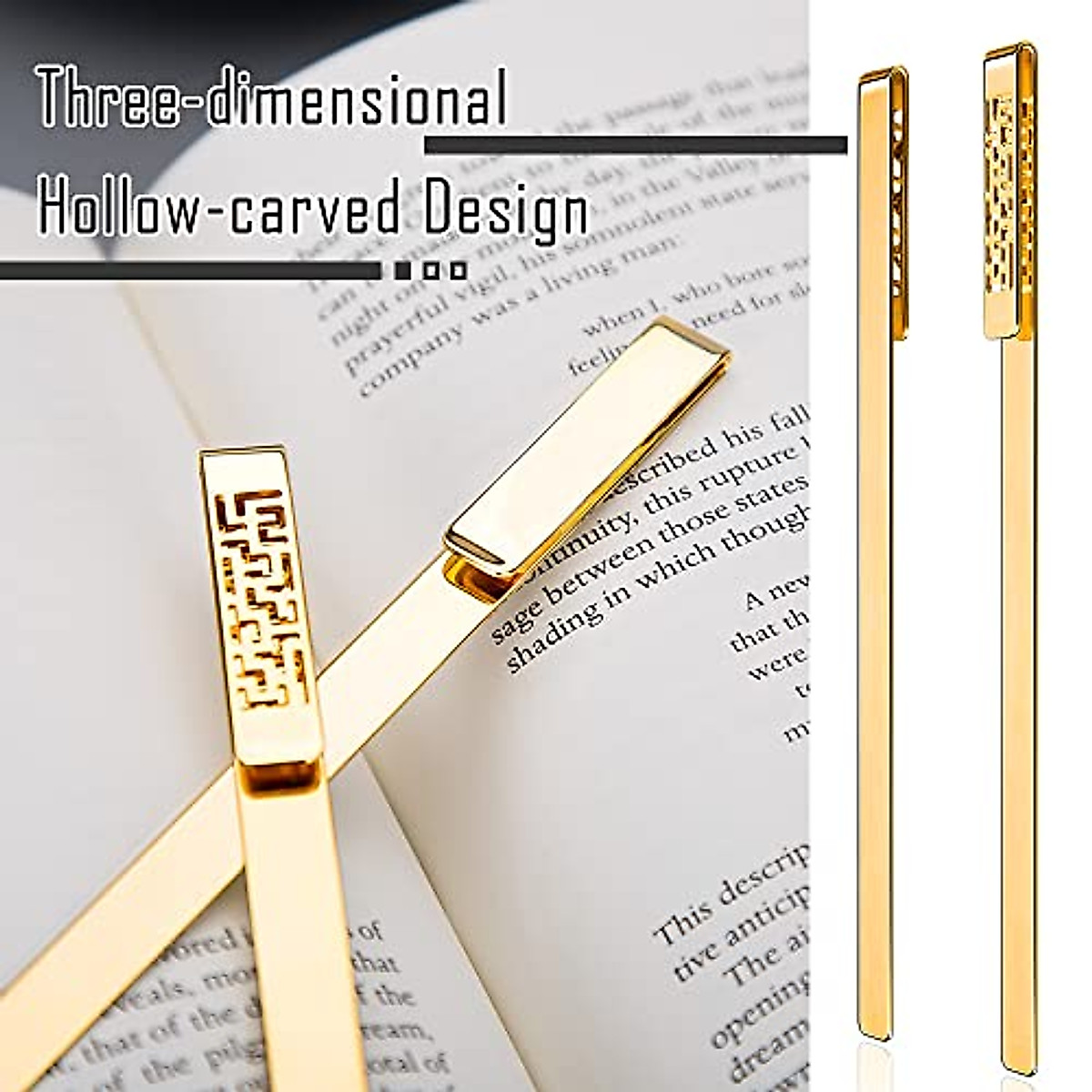 Book Mark Metal Graduation Bookmarks Art Reading Creative 2 Pcs Page Holder for Students Golden Teachers Supplies for Gifts Bookmarks for Book Lovers(Gold)