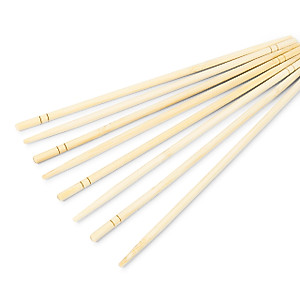 OTEMOTO 200 Round Separated Disposable Chopsticks | Paper sleeve | Bamboo Wooden Chop sticks - Bamboo Chopstick Bulk - Disposable Utensils Premium Quality - (100 Pairs)