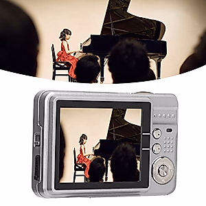 Compact Camera, Digital Camera Anti Shake 48MP Rechargeable 4K 2.7in LCD for Photography (Silver)