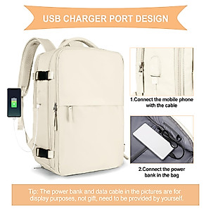 coowoz Travel Backpack For Women Men Airline Approved,Off Whit Carry On Backpack,Large Hiking Backpack Waterproof Outdoor Sports Rucksack Casual Daypack Fit 15.6 Inch Laptop Backpack College Backpack