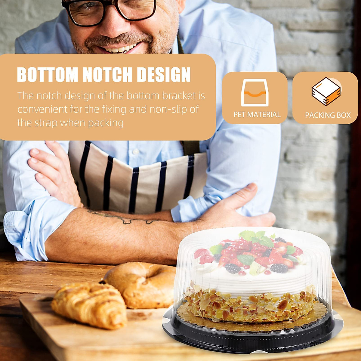 Zerodeko Cake Boxes 10Pcs Cake Carrier Transporter 6 Inch Portable Clear Cake Box With Dome Dessert Keeper Bread Saver Cupcake Container Cheesecake Dome Cake Container Cake Boxes Cupcakes