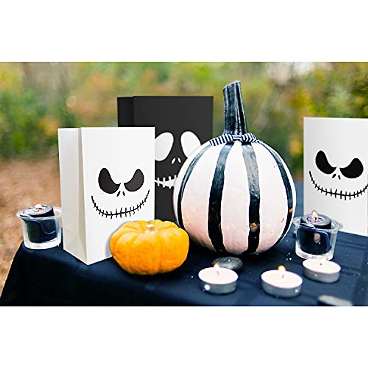 12Pcs Nightmare Before Christmas Gift Bags Party Supplies Christmas Smile Paper Candy Bag Birthday Party Favors for Boys Girls, 2 Patterns