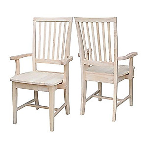 International Concepts Mission Side Chair with Arms, Unfinished